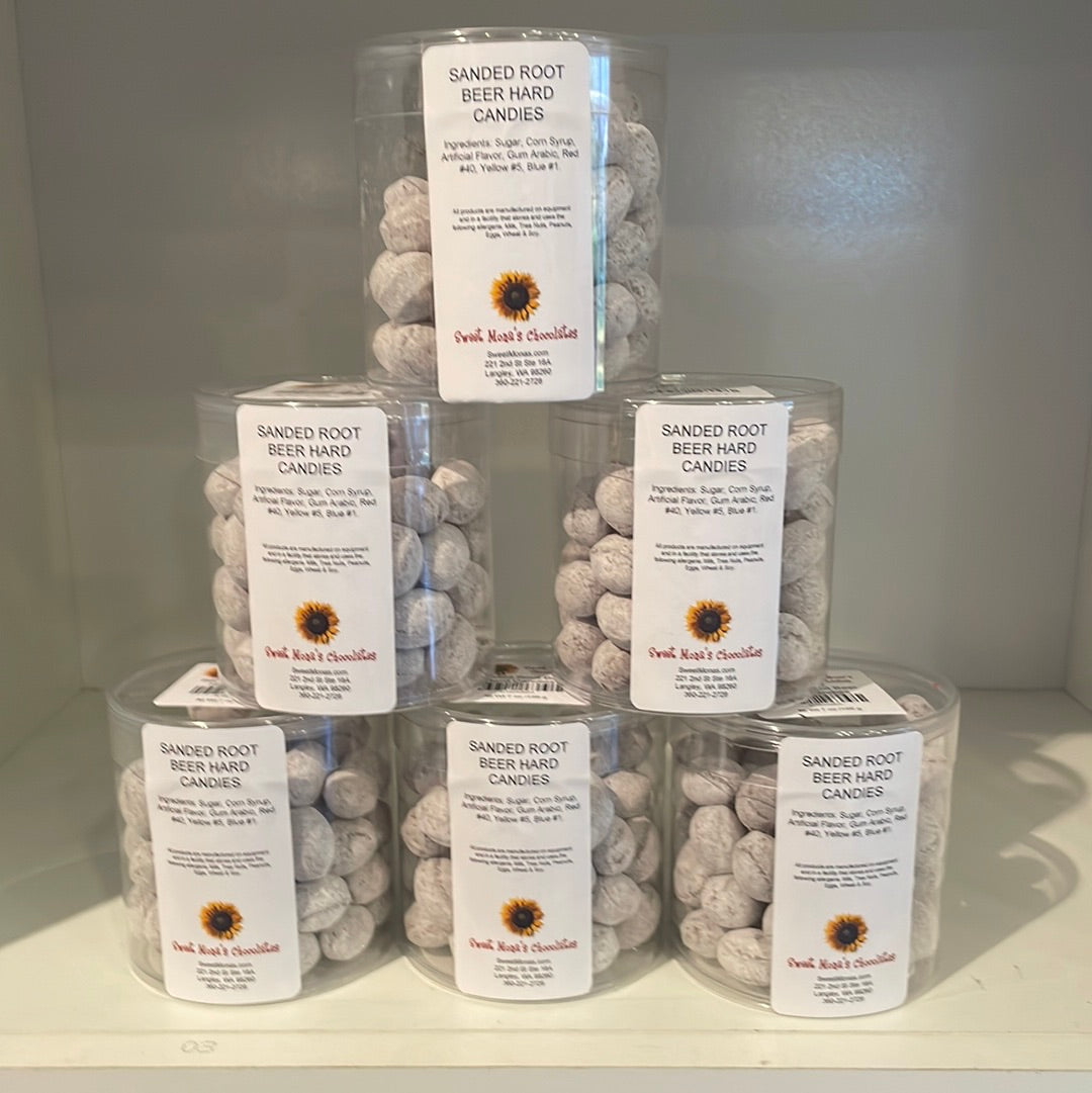 Sanded Root Beer Hard Candies in a 7 oz Cylinder – Sweet Mona's Chocolates