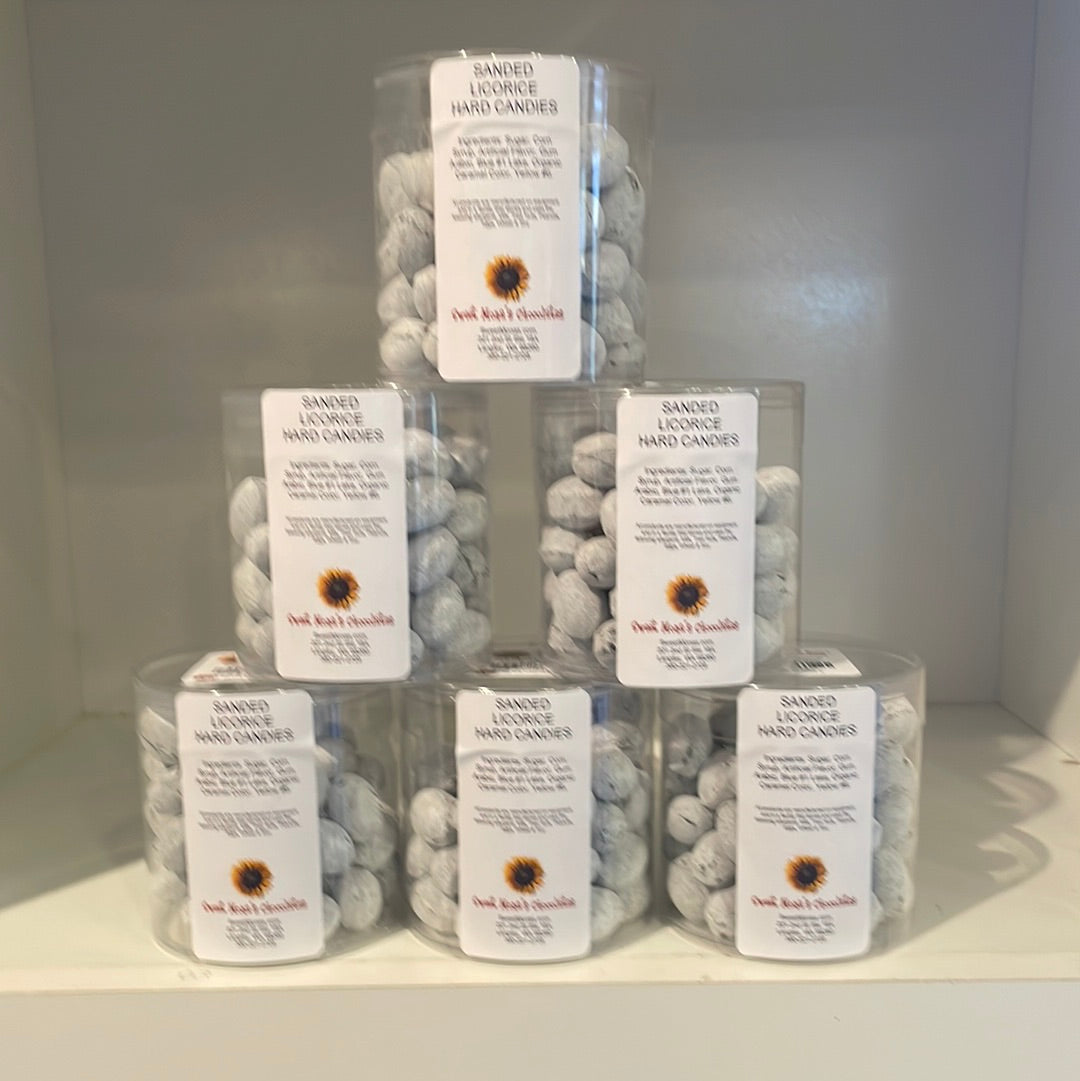 Sanded Licorice Hard Candies in a 7 oz Cylinder – Sweet Mona's Chocolates
