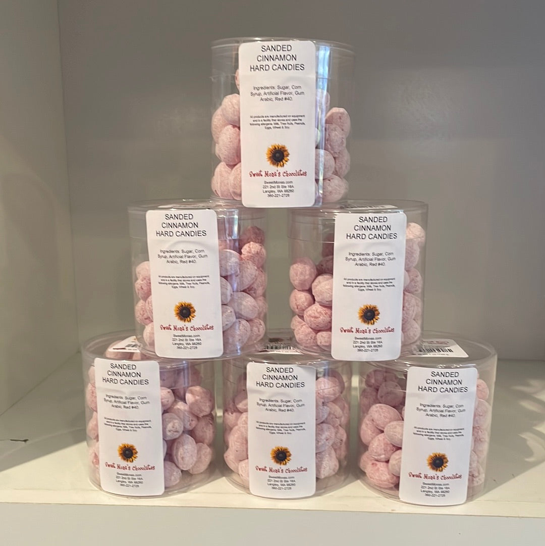 Sanded Cinnamon Hard Candies in a 7 oz Cylinder – Sweet Mona's Chocolates