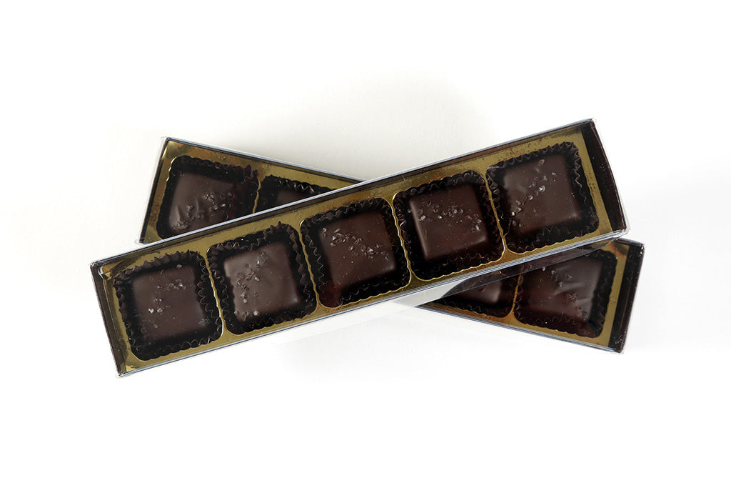 Dark Salted Caramels 5 pc Box – Sweet Mona's Chocolates